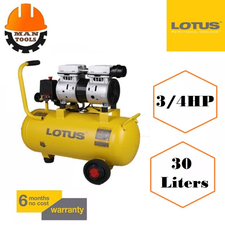 Lotus Air Compressor Oil-Free 3/4HP 30 Liters (LT34LK )-0F30 ...