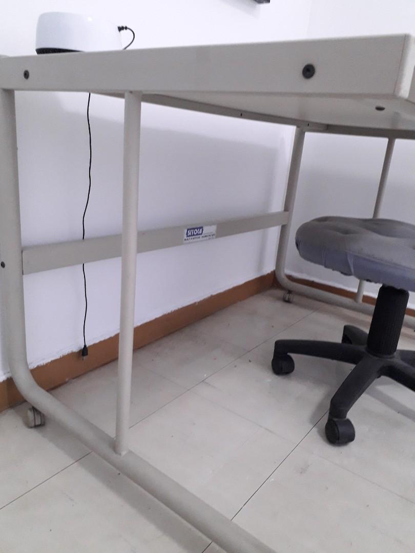 Metal Study table with chair, Furniture & Home Living, Furniture ...