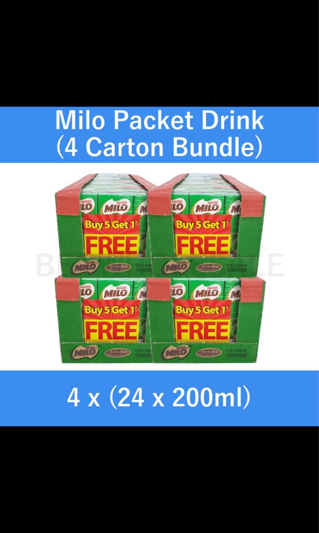 Milo Chocolate Malt Packet Drink (Bundle of 4 cartons), Food & Drinks ...