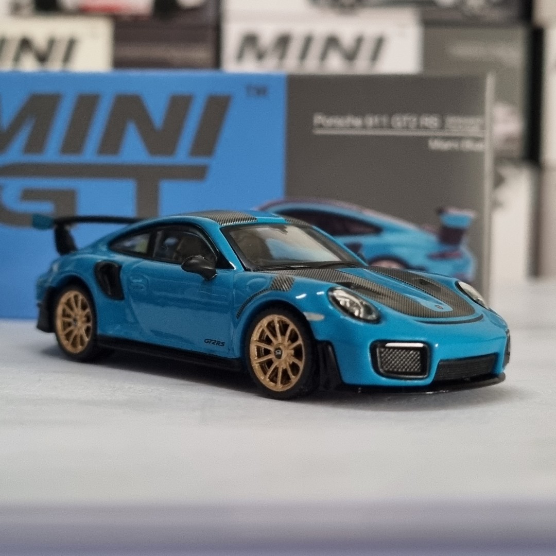 Mini GT Porsche 911 GT2 RS Weissach Package Miami Blue Diecast 1/64 Toy ...