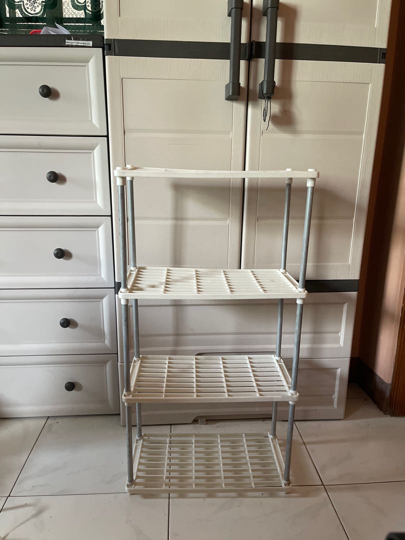 Multifunctional Shelf Storage Rack White, Furniture & Home Living ...