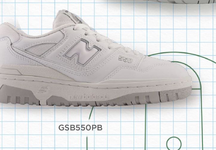 New balance 550 white kids/gs 5.5, Women's Fashion, Footwear, Sneakers ...