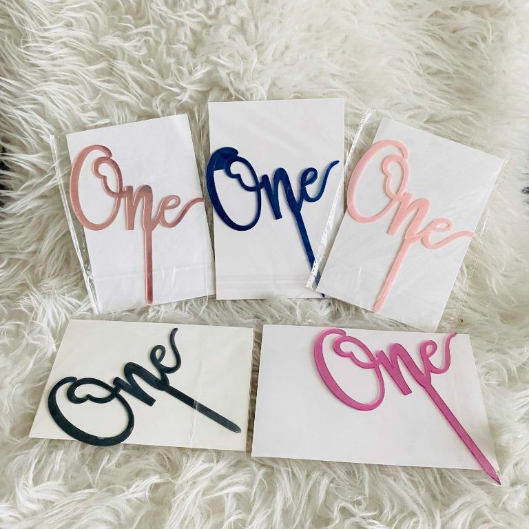 ONE | Baby's 1st birthday Cake Topper | 1st Anniversary | Rose Gold ...