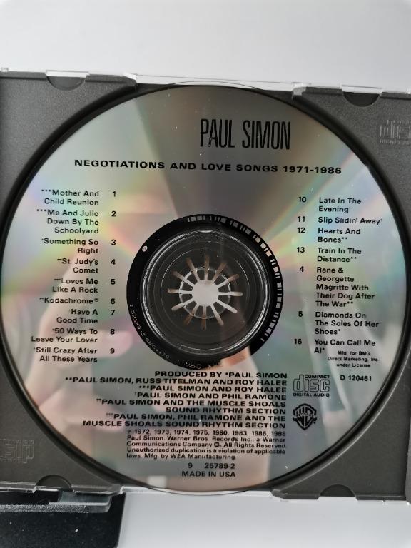 Paul Simon Negotiations and Love Songs 1971-1986 CD ALBUM, Hobbies & Toys, Music & Media, CDs ...