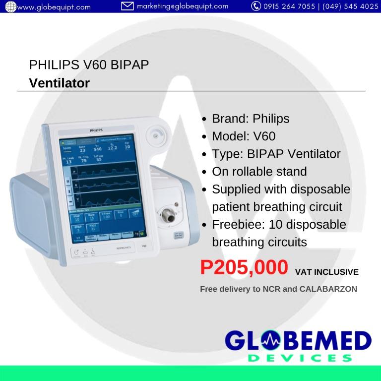 Philips V60 BIPAP Ventilator, Health & Nutrition, Health Monitors ...