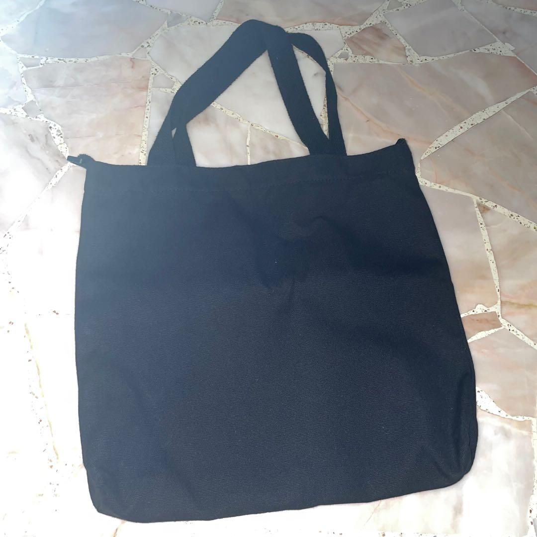 Plain Black Tote Bag, Women's Fashion, Bags & Wallets, Tote Bags on ...