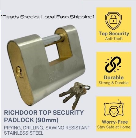 [ReadyStock] RICHDOOR C-H Top Security Gate Lock/ Padlock, Furniture ...
