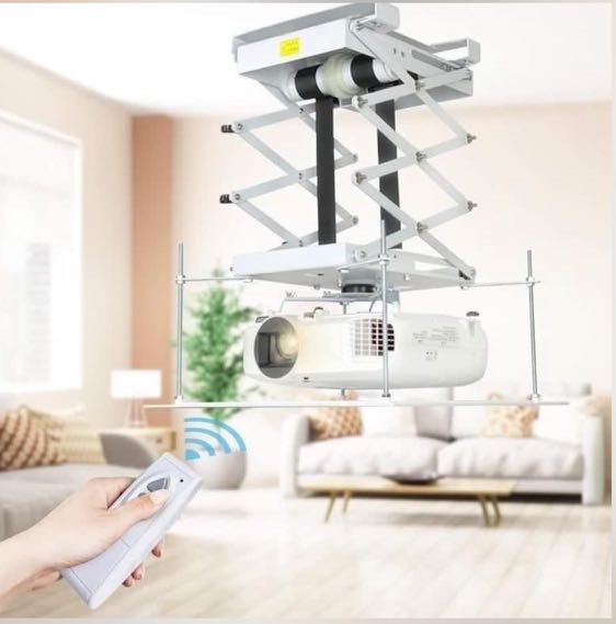 Retractable Projector Ceiling Mount Bracket with Motorized Lifting and ...