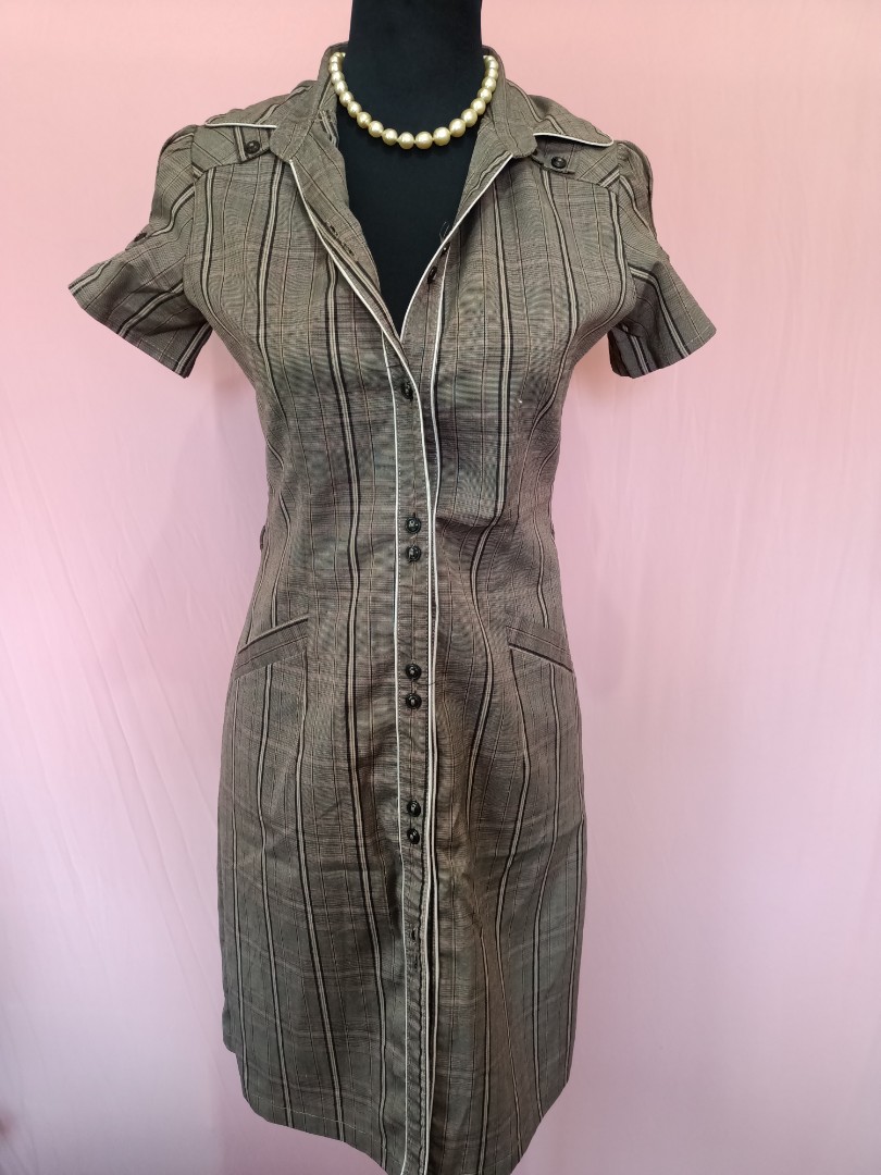 SAMLIN LADIES brown semi formal dress, Women's Fashion, Dresses & Sets ...