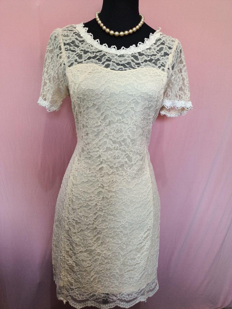 SAMLIN LADIES laced white dress, Women's Fashion, Dresses & Sets ...