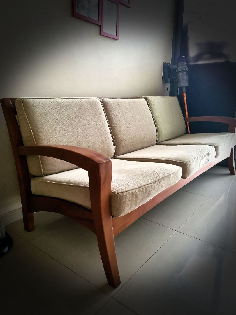 Scanteak 3 seater sofa (Frame only), Furniture & Home Living, Furniture ...