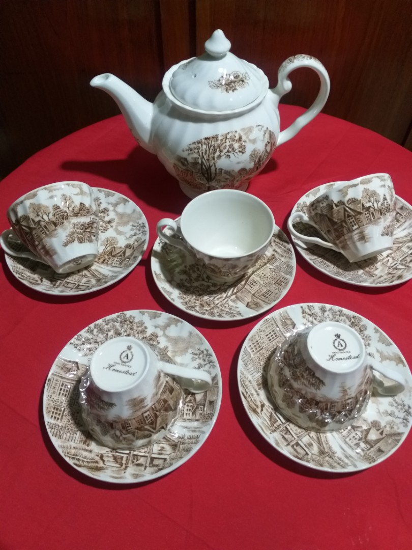 Tea Set Homestead (hand painted), Antik, Furnitur di Carousell