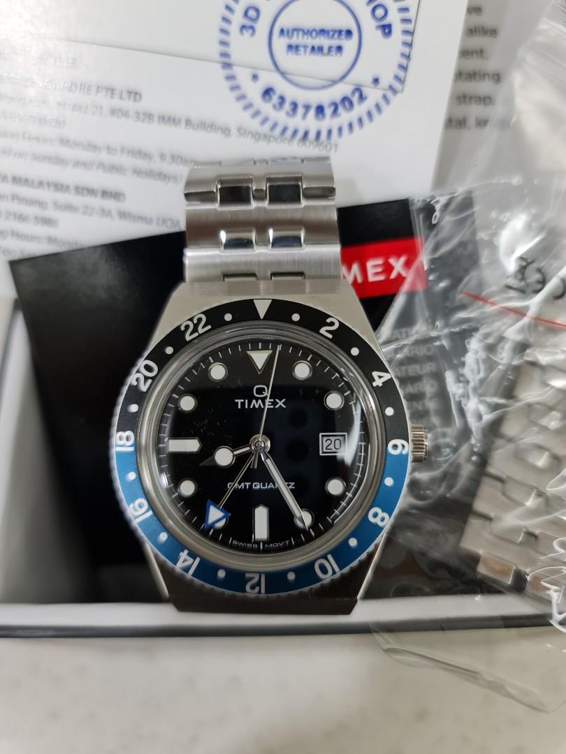 TIMEX Q GMT QUARTZ BATMAN, Luxury, Watches on Carousell