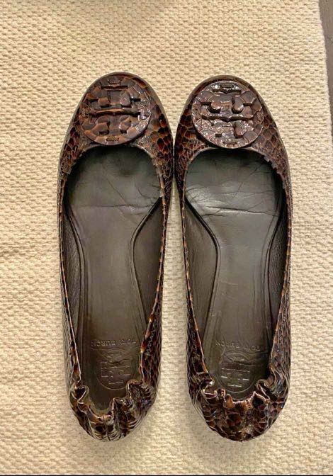 Tory Burch Reva Brown Snakeskin, Luxury, Sneakers & Footwear on Carousell