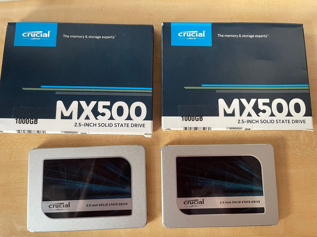 Two Crucial MX500 1T SATA SSD, Computers & Tech, Parts & Accessories, Hard Disks & Thumbdrives ...