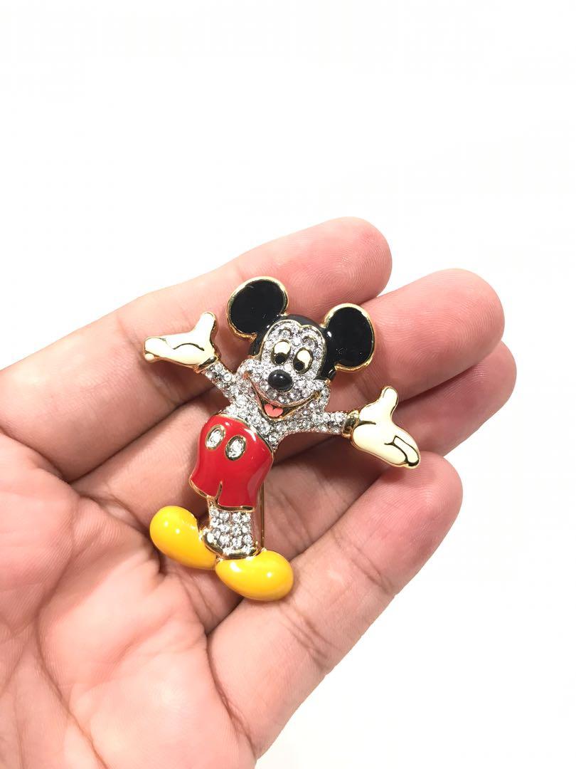 Vintage Disney Mickey Mouse Brooch Pin, Women's Fashion, Jewelry ...