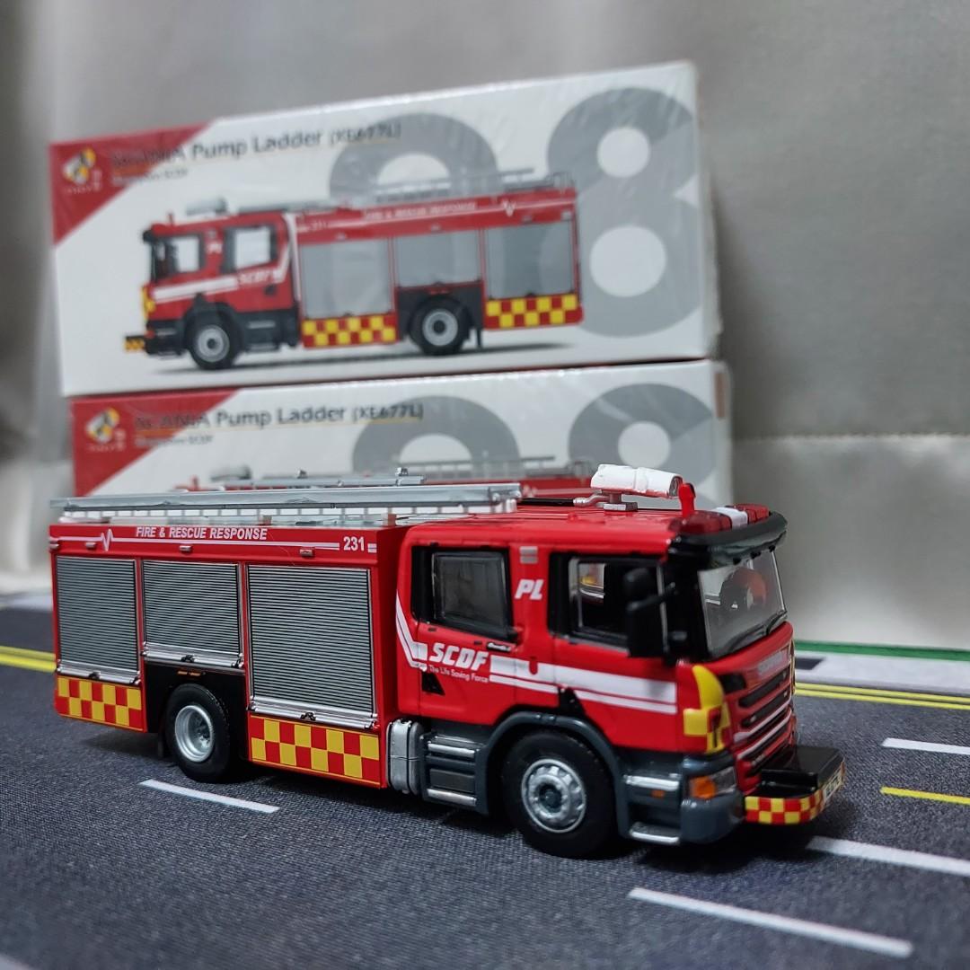 1/64 Scania Fire Engine Pump Ladder Singapore SCDF, Hobbies & Toys ...