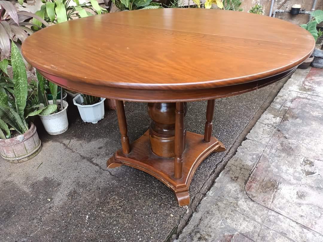 6 seater Narra Dining Table with Glass top, Furniture & Home Living ...