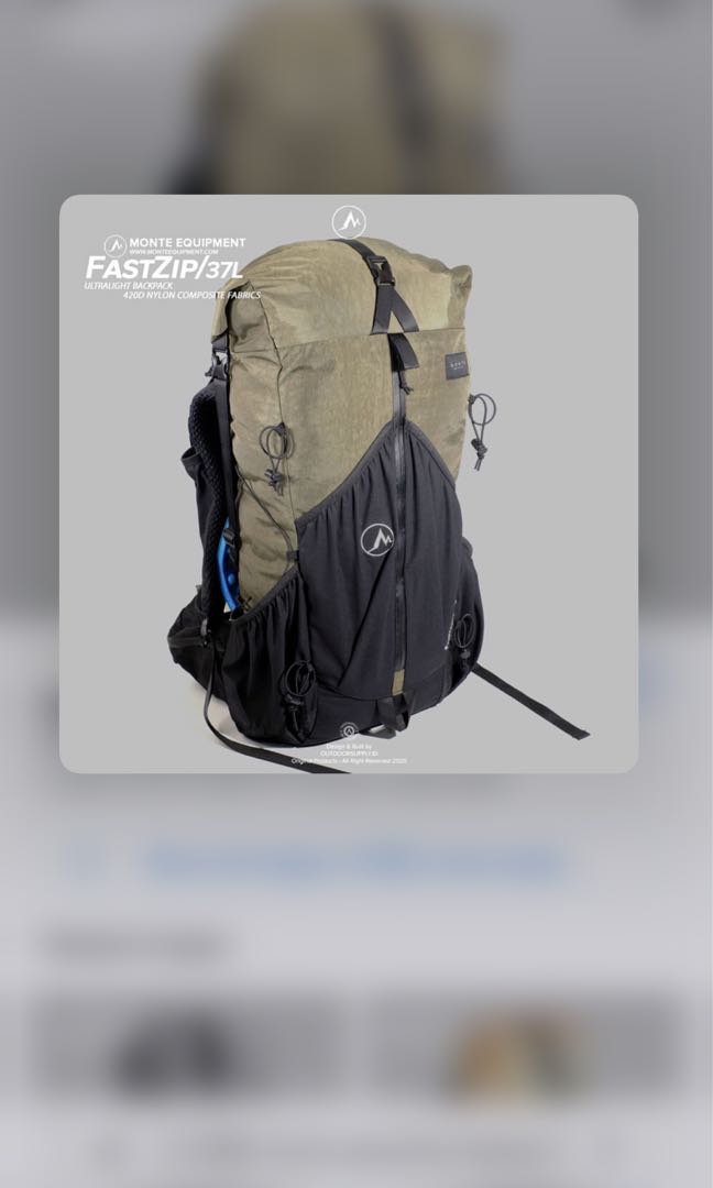 印尼 Monte Equipment Fastzip 37L 登山露營背囊 (軍綠色), 男裝, 袋, 背包 - Carousell