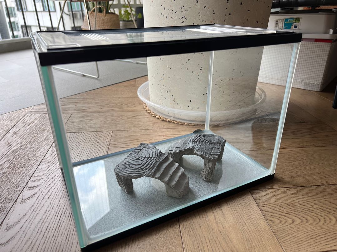 Acrylic Fish / Terrapin Tank Aquarium with 2 Basking Platforms, Pet ...