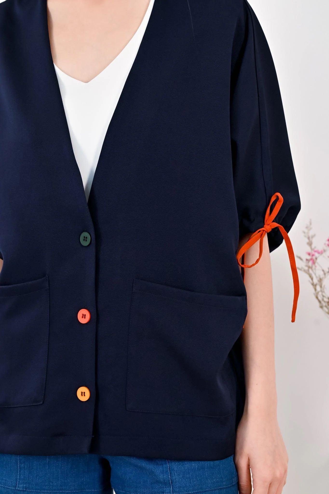BNWT All Would Envy AWE PEGGY BUTTON KIMONO IN NAVY, Women's Fashion ...