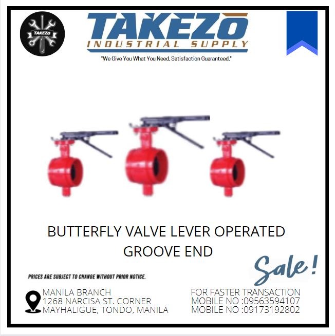 BUTTERFLY GATE VALVE LEVER OPERATED GROOVE END, Commercial & Industrial ...