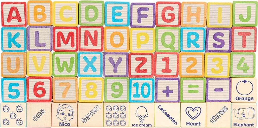 (READY STOCK) Cocomelon Wooden Abc 123 Blocks Wooden Puzzles, Hobbies ...
