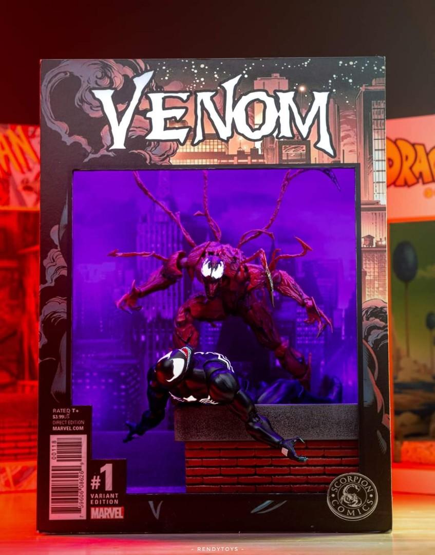 Comic Diorama Venom Carnage Spider-man Multiverse Kaiyodo Revoltech 1/ ...