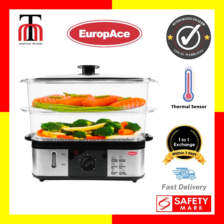 Europace 2-in 1L Food Steamer EFS2121W, Furniture & Home Living ...