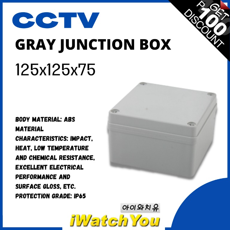 Gray Junction Box Plastic 125x125x75 W/ SCREWS, Furniture & Home Living ...