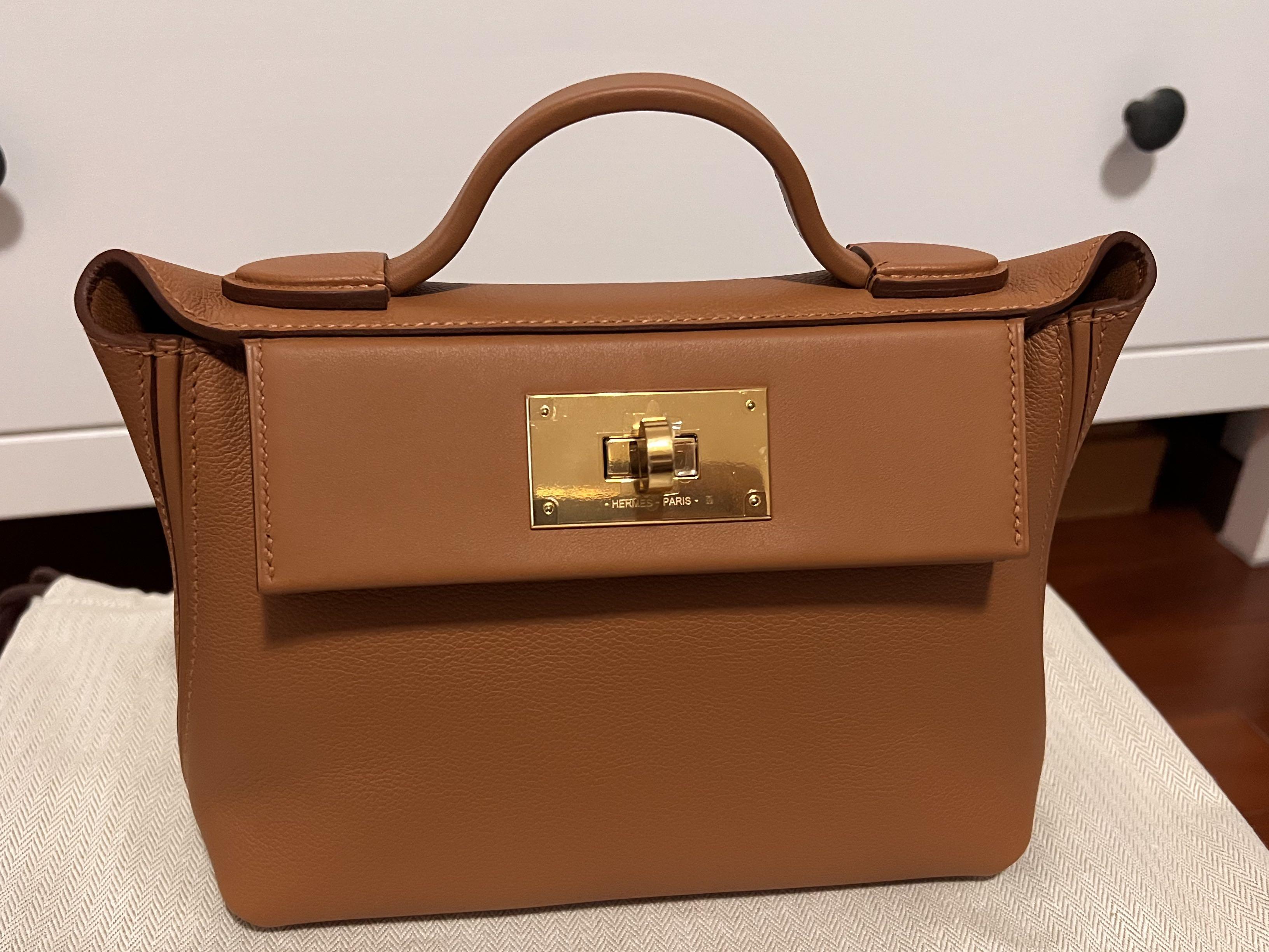 Hermes Mini 2424 Gold, 名牌, 手袋及銀包 - Carousell