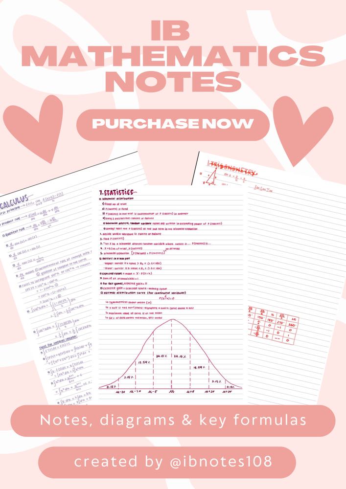 IB SL Mathematics notes, Hobbies & Toys, Books & Magazines, Textbooks ...