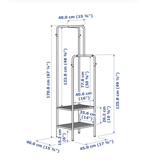 IKEA NIKKEBY Clothes Rack, Grey-Green, Furniture & Home Living, Home Improvement & Organisation ...