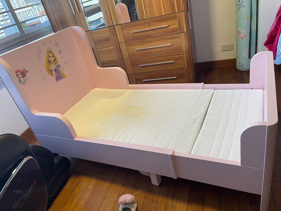 Ikea Pink Princess Extendable Bed, Babies & Kids, Baby Nursery & Kids ...