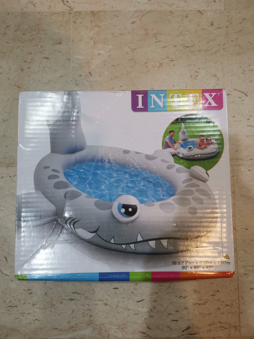 Intex Sandy Shark Spray Pool, Babies & Kids, Infant Playtime on Carousell
