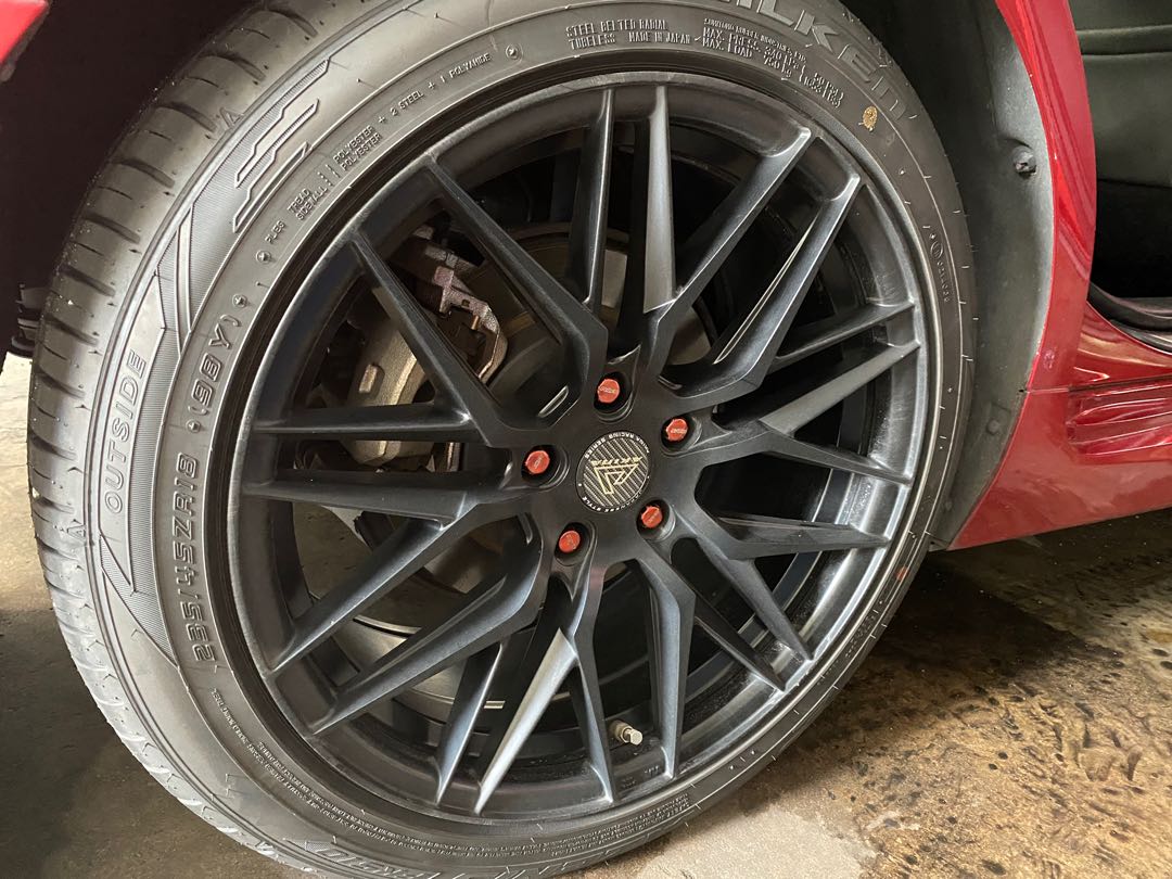 Japanese style Akina 18 inch rims finished in matte black, Car ...