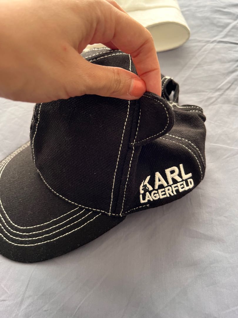 Karl Lagerfeld cat cap hat black , Women's Fashion, Activewear on Carousell