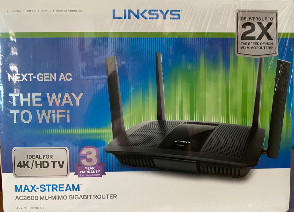 Linksys wifi router AC2600 4K HD, Computers & Tech, Parts & Accessories ...
