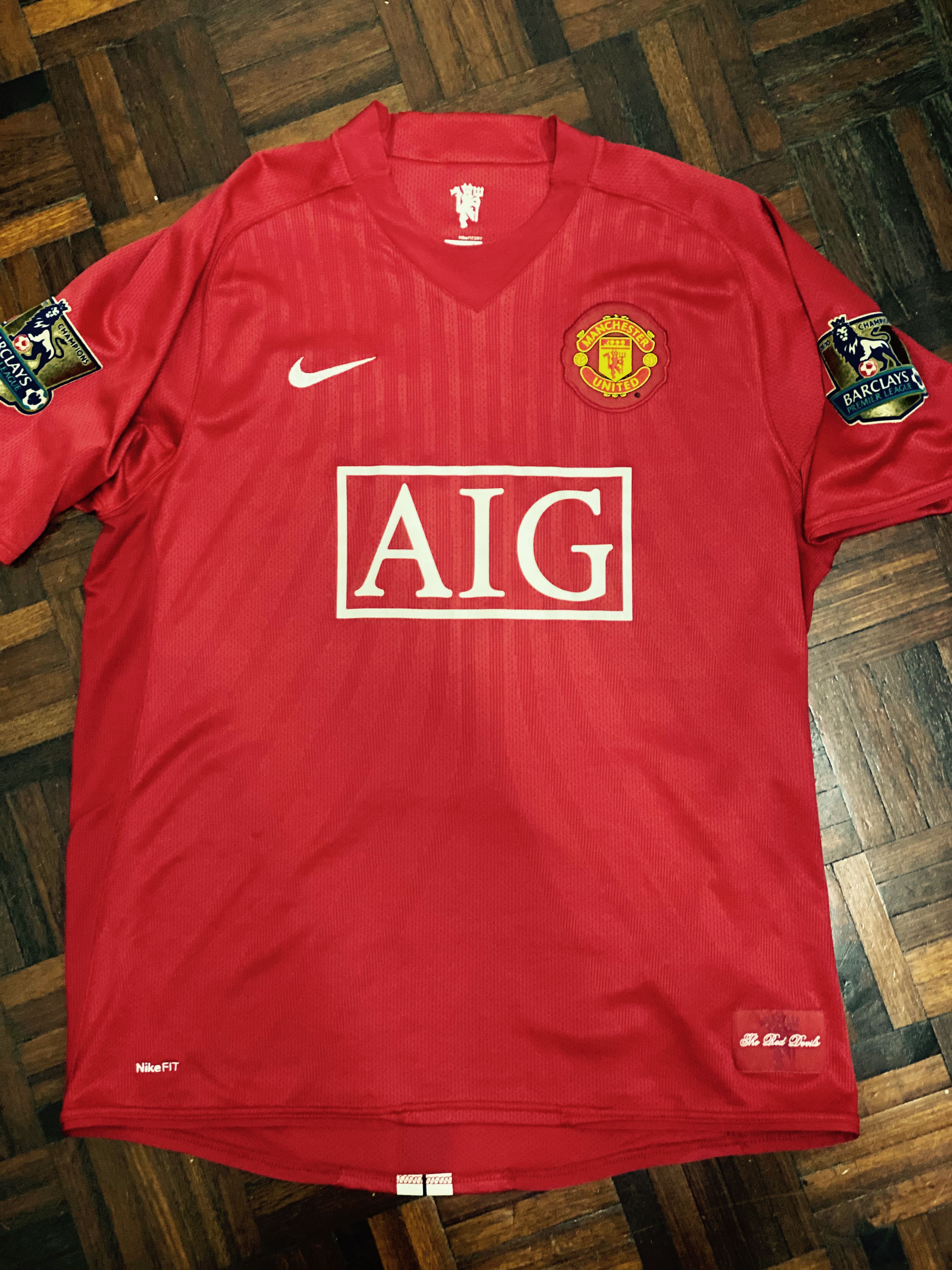 Manchester United 2007/2008 Original Home Kit, Men's Fashion ...