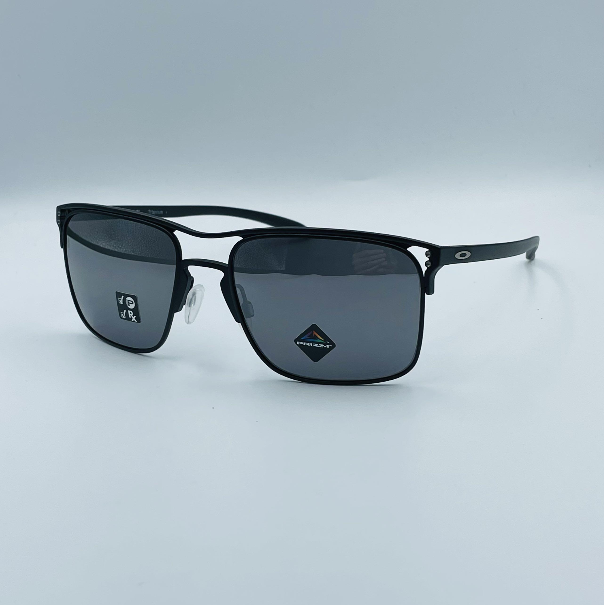 Oakley Holbrook TI Titanium Satin Black Prizm Black Polarized, Men's ...