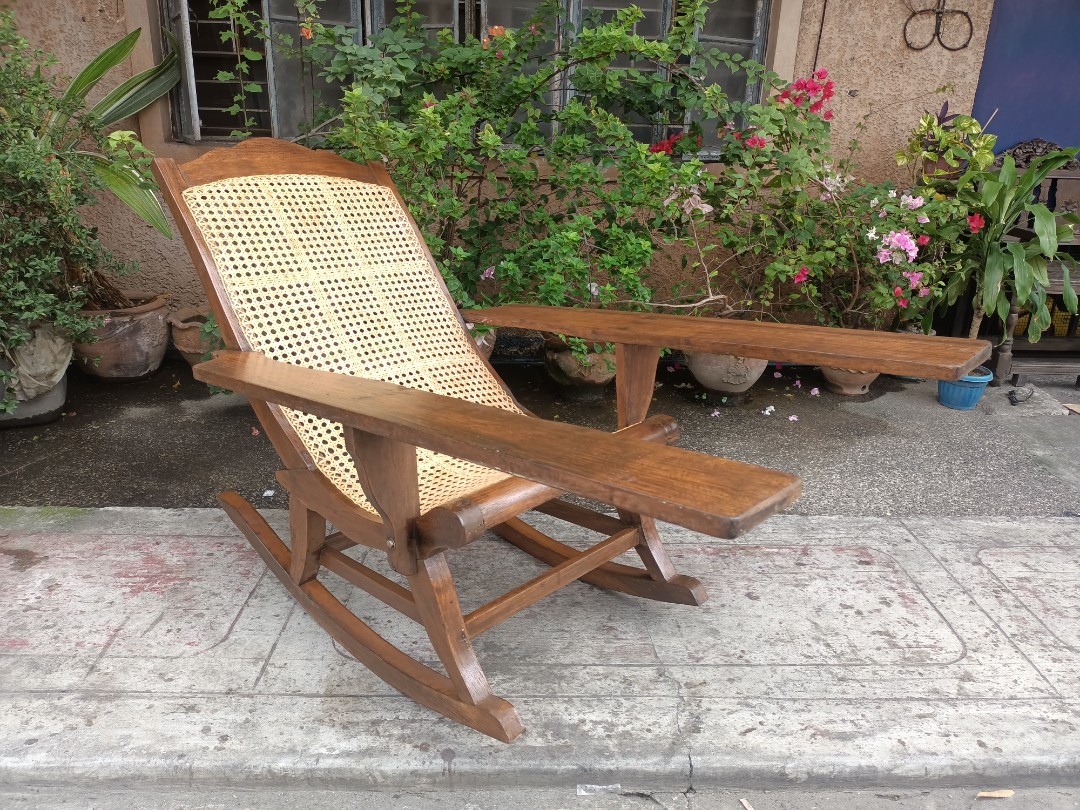 Old Narra Butaka Rocking Chair with Solihiya, Furniture & Home Living ...