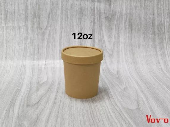 Paper Ice Cream Pint Plain Kraft With Paper Lid 50pcs - 8oz/12oz/16oz ...