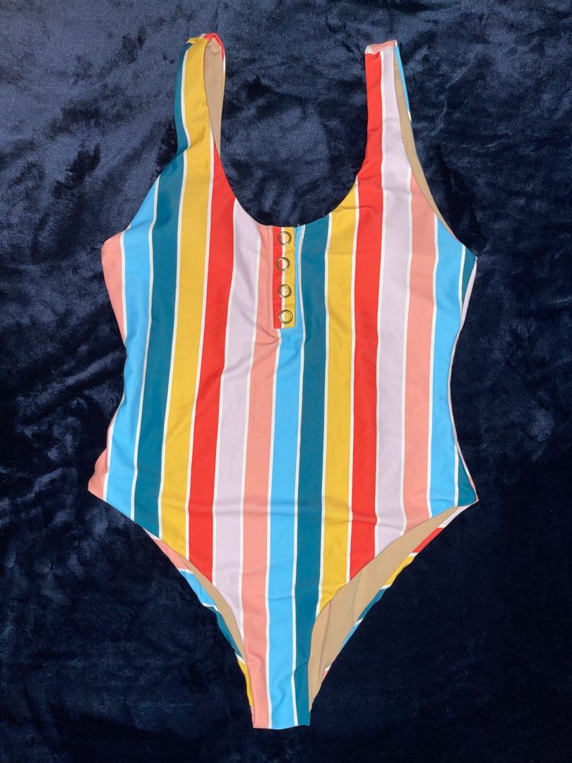 Rainbow One Piece, Women's Fashion, Swimwear, Bikinis & Swimsuits on ...