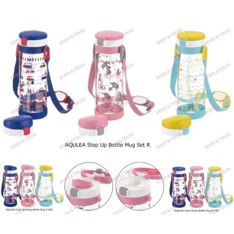 Richell 450ml AQULEA Kids 2-LID-IN-1 Water Bottle | Step Up Learning | Tritan Straw Bottle ...