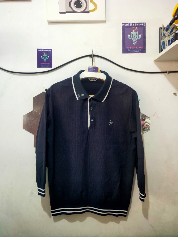 Rugby Ping Biru Dongker Small Logo Putih, Fesyen Pria, Pakaian , Atasan ...