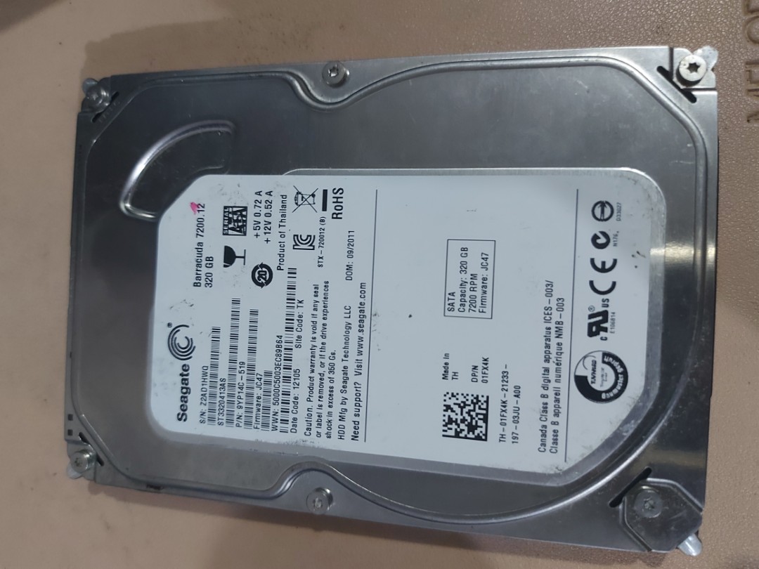 Seagate 320gb HDD for sale, Computers & Tech, Parts & Accessories, Hard ...