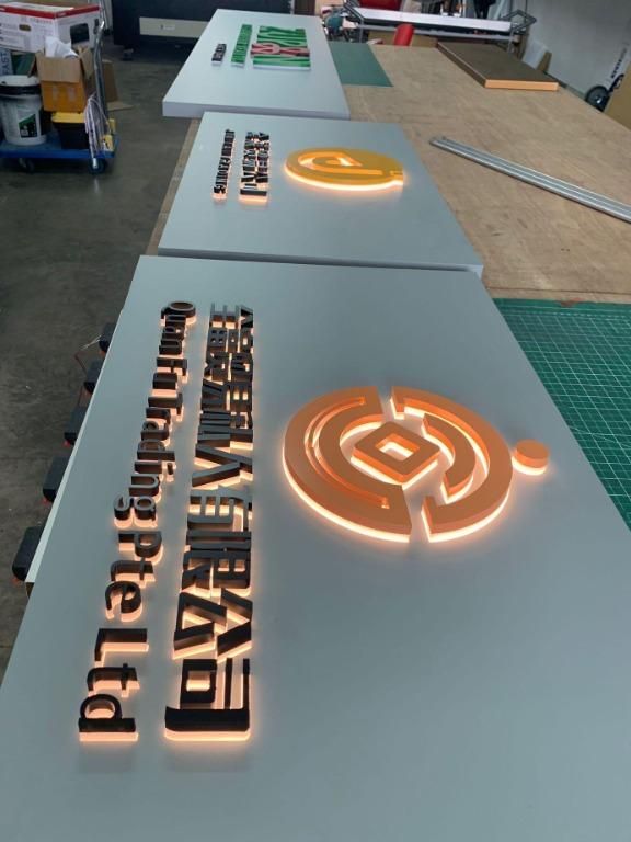 Signage acrylic box up lettering frontlit backlit sidelit sign 3D ...
