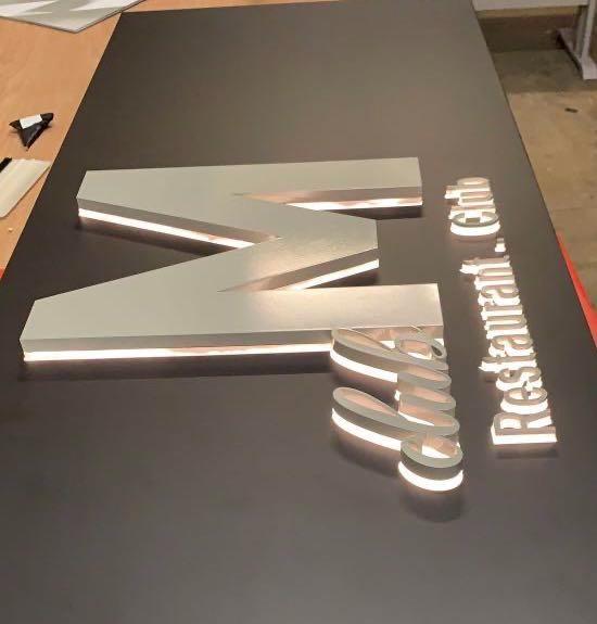 Signage acrylic box up lettering frontlit backlit sidelit sign 3D ...
