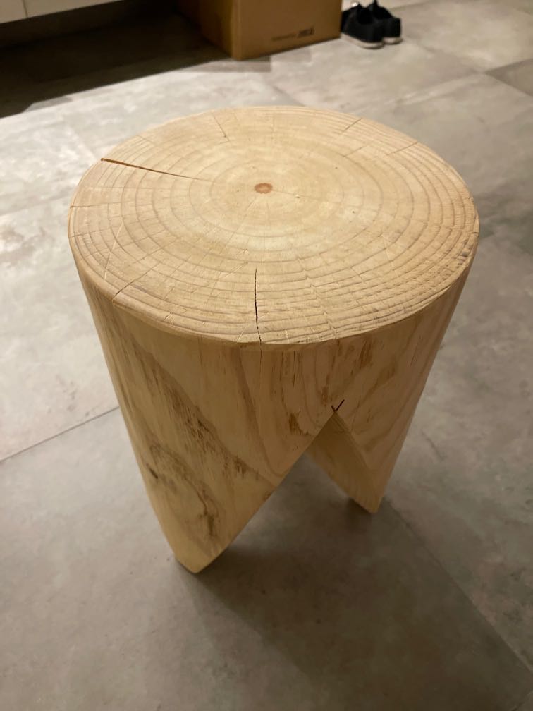 Raw Solid Wood Stump Stool / Side table., Furniture & Home Living ...