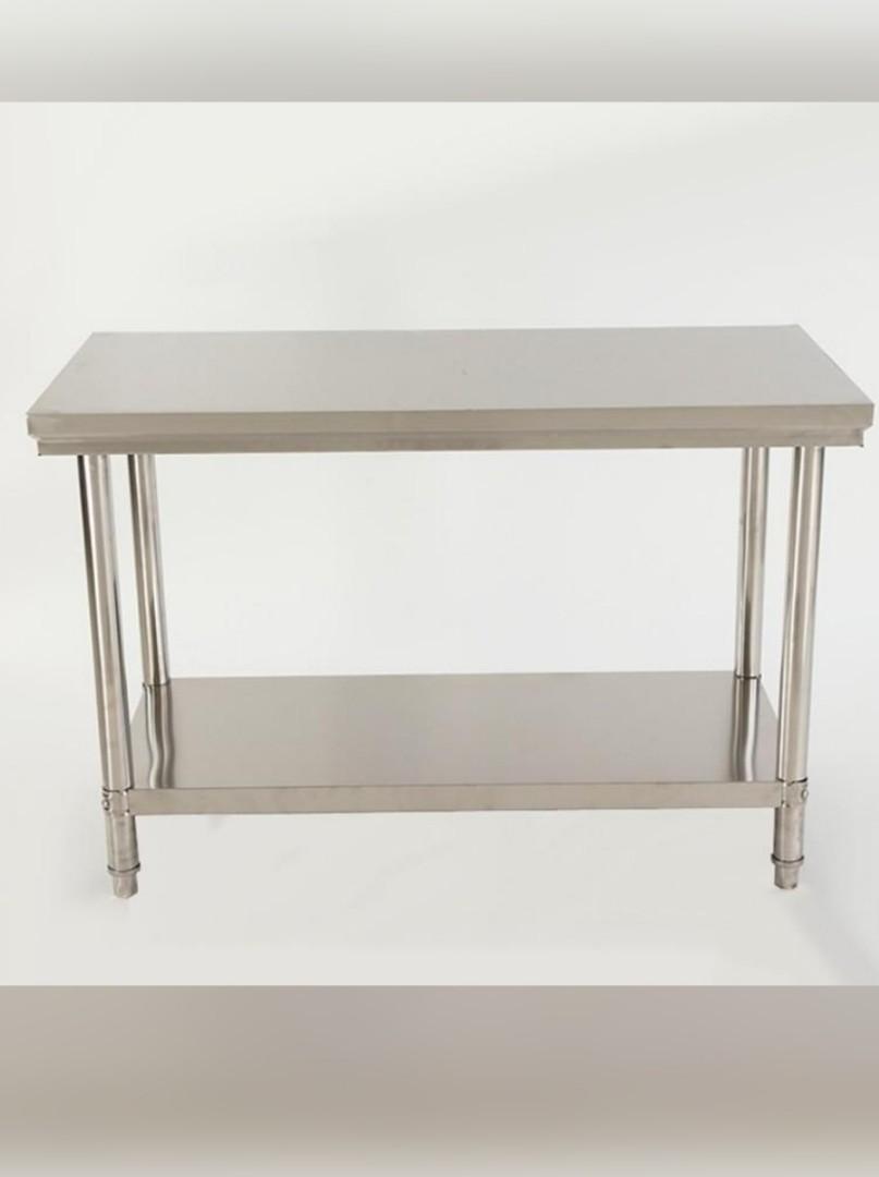 Stainless steel 2 tier table, Furniture & Home Living, Furniture ...